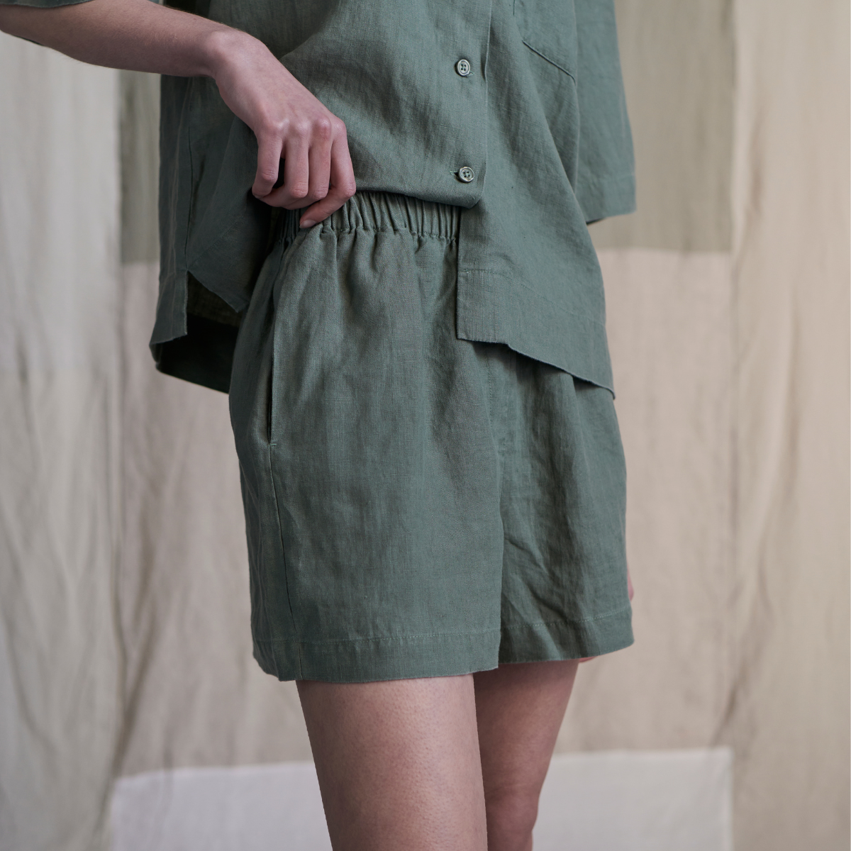 100% Linen Boxer Shorts in Khaki – IN BED Store