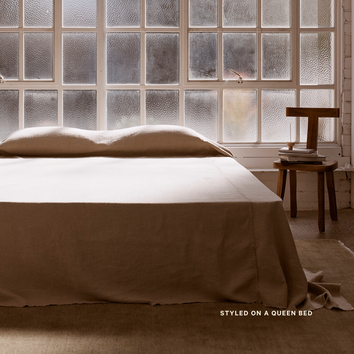 Oversized Heavy Linen Bed Cover in Natural – IN BED Store