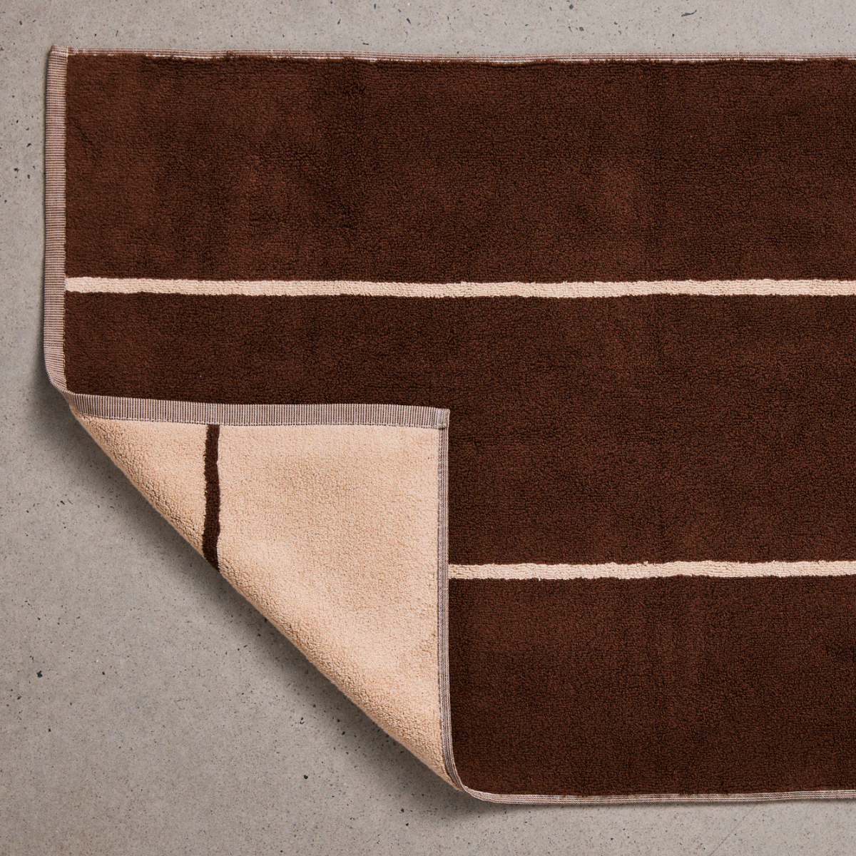 100% Organic Cotton Bath Mat in Cocoa & Ivory Stripe – IN BED Store