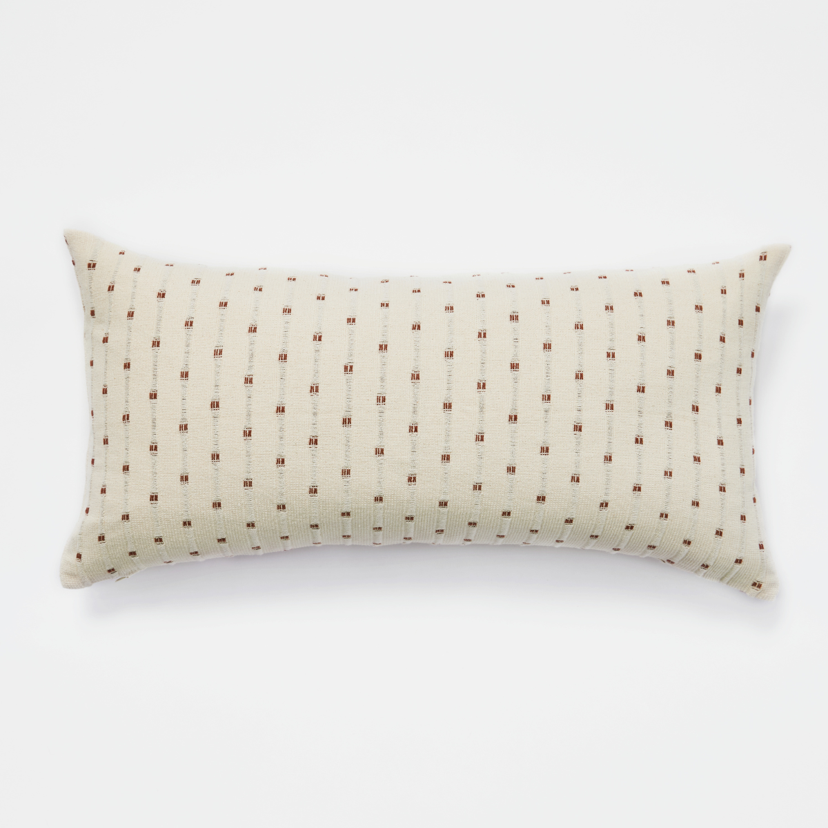 100% Organic Textured Cotton Rectangle Cushion Cover in Off White with ...