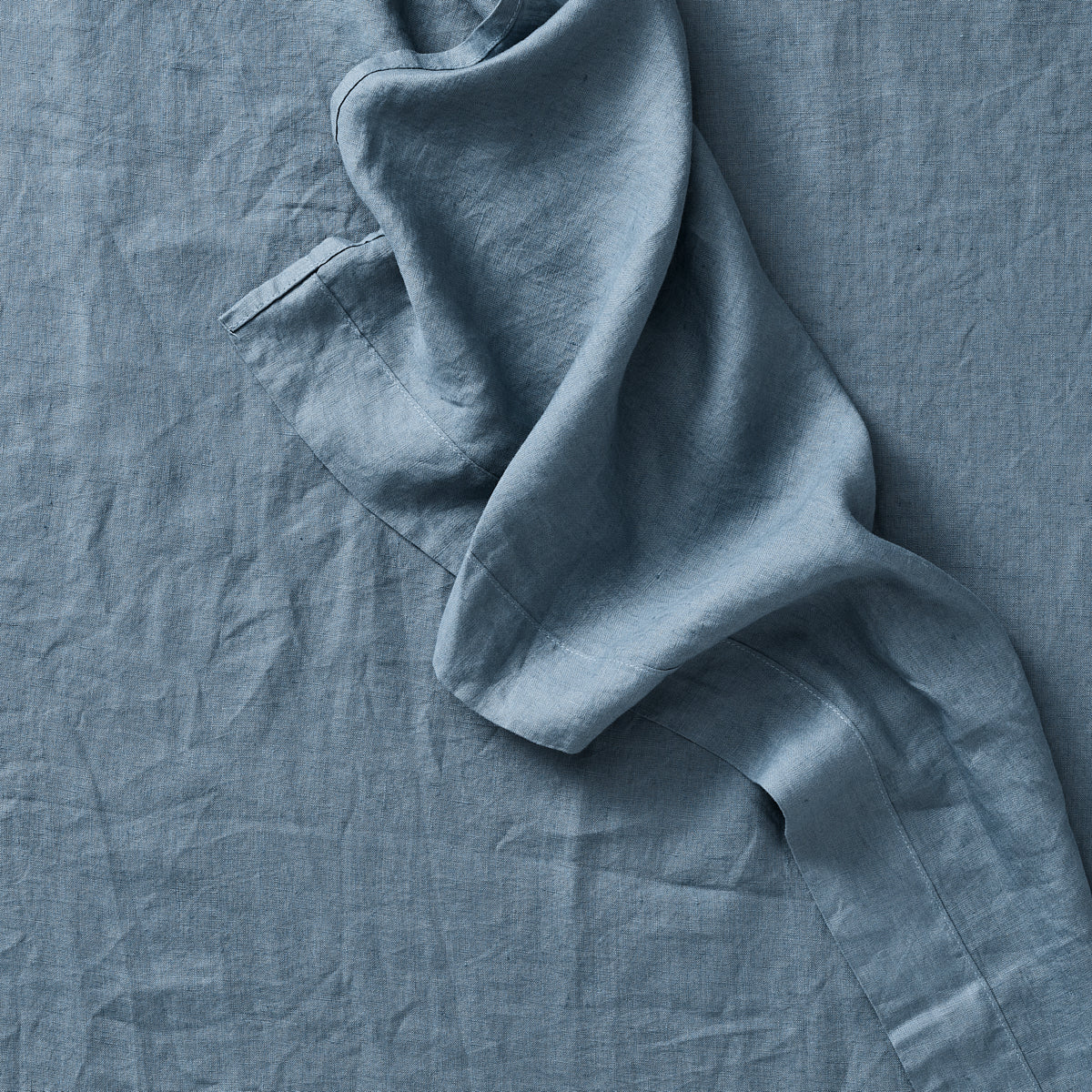 100% Linen Flat Sheet in Lake – IN BED Store